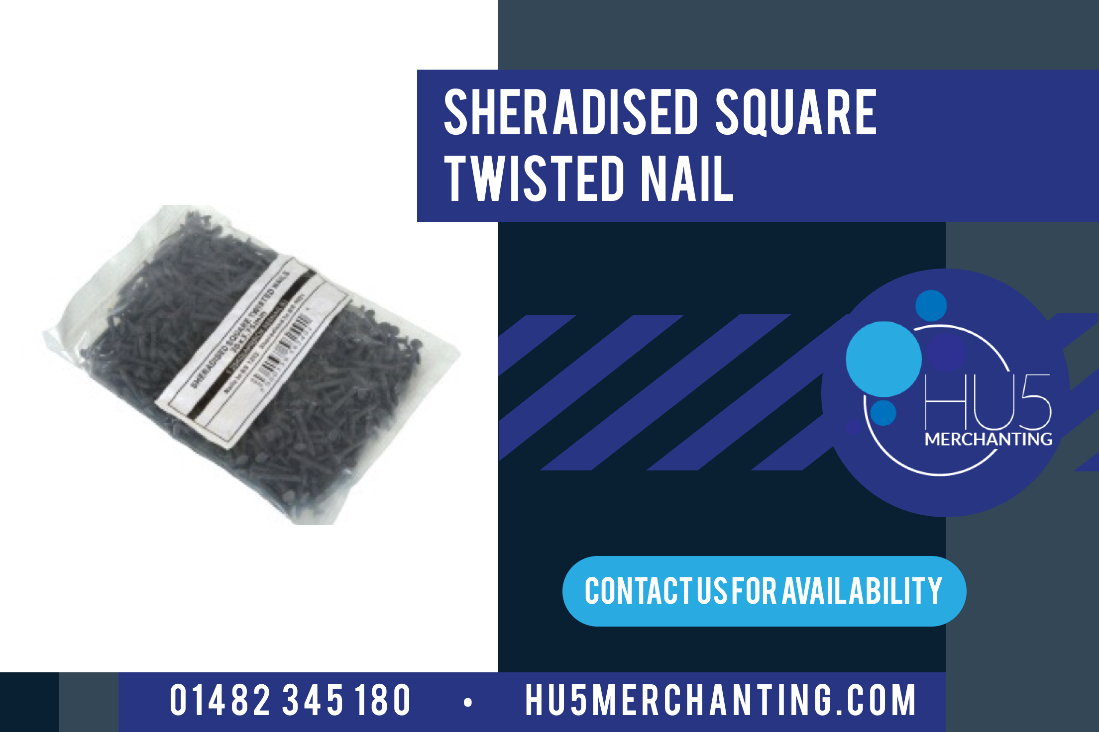 Sheradised Square Twisted Nail - HU5 Merchanting